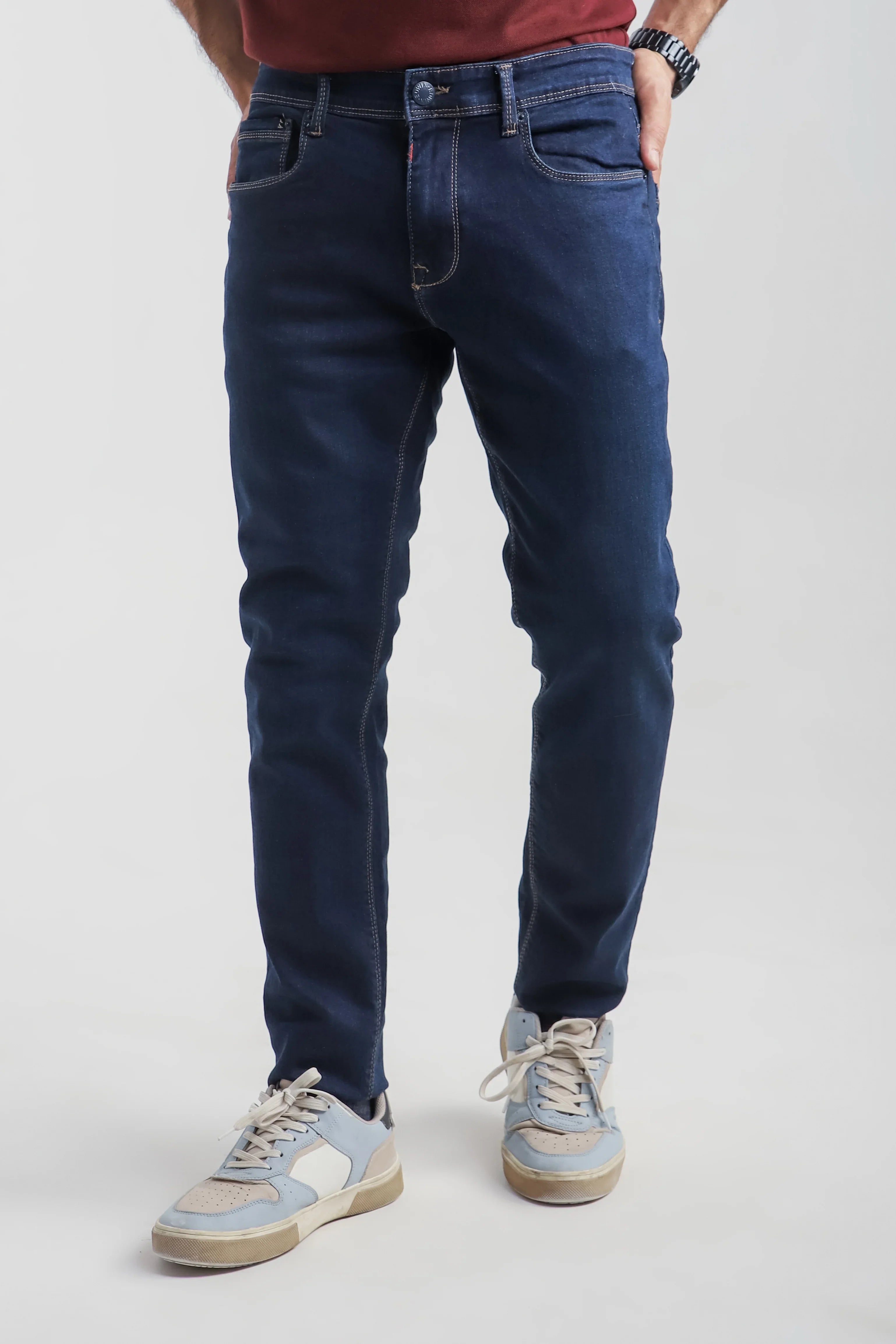DARK BLUE RELAXED FIT DENIM – Human